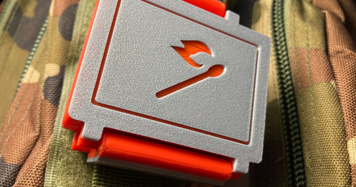 Waterproof match box case - print in place, no supports needed by Robin ...