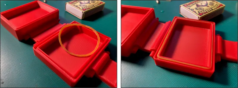 Waterproof match box case - print in place, no supports needed by Robin ...