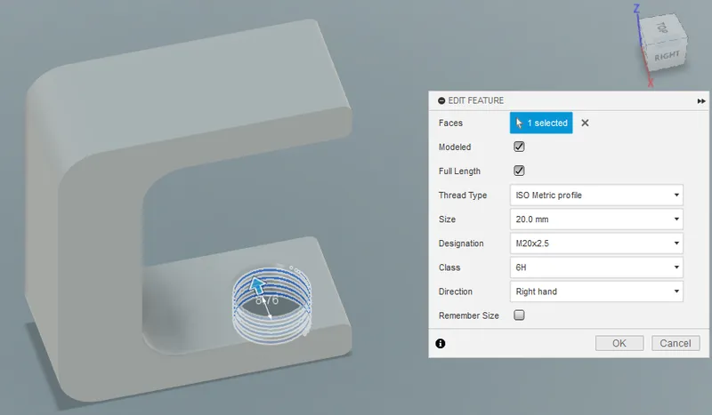 M20 x 2.5 printed thread allowance/offset test [Fusion 360 source file ...