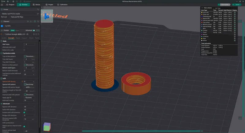 M20 x 2.5 printed thread allowance/offset test [Fusion 360 source file ...
