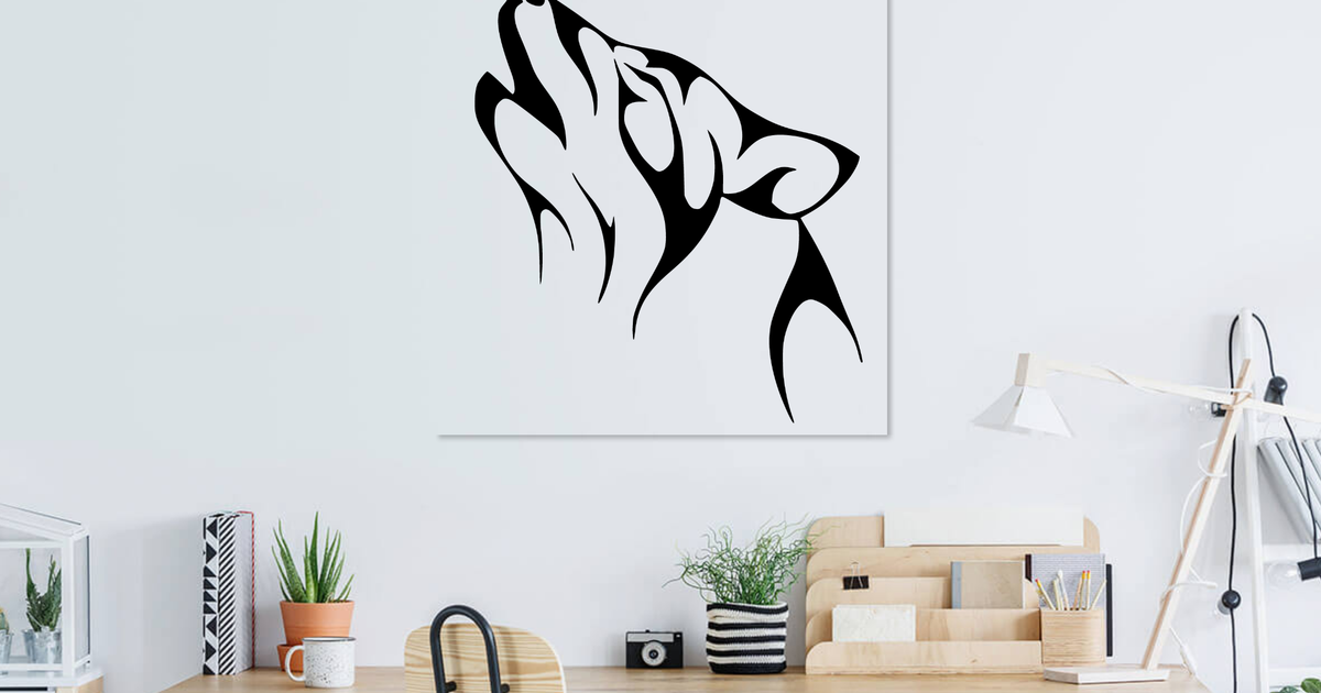 Tribal wolf 2d wall art by TheWallArtGuy | Download free STL model ...