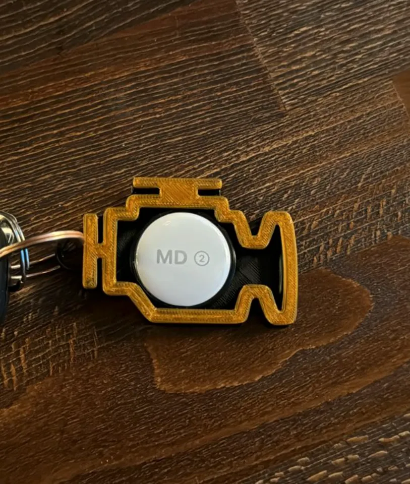 Check Engine Keychain with Airtag clip by kilinccagatay | Download free STL model | Printables.com