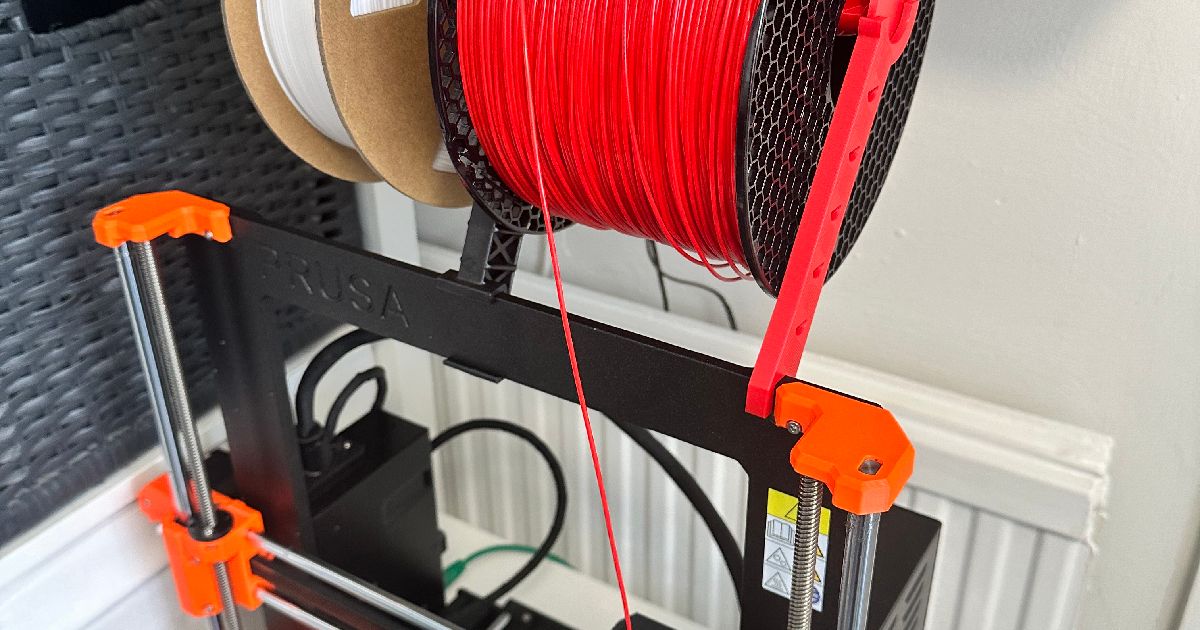 Large spool arm and support to hold wide spools (2kg) - for Prusa Mk4 ...