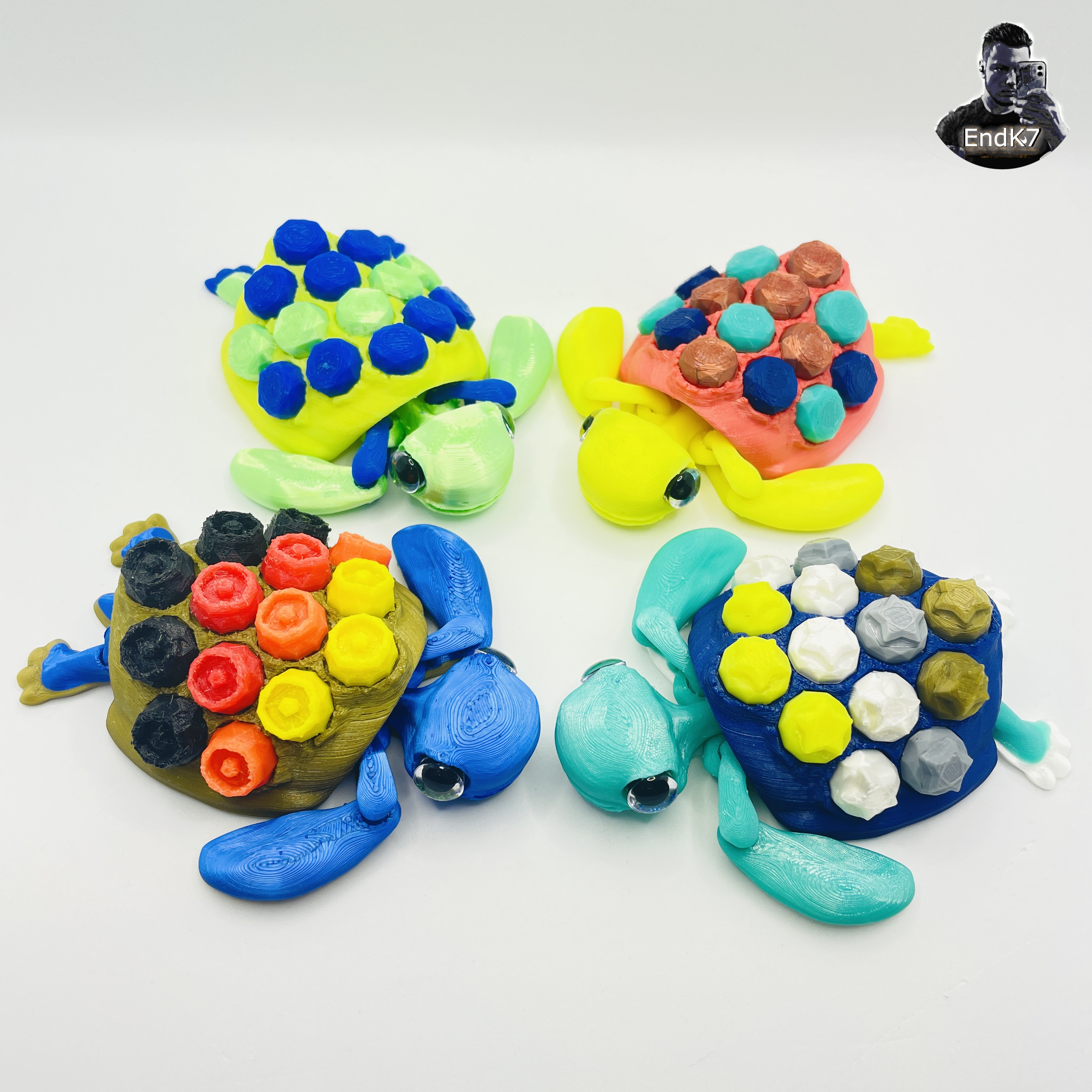 Cute Articulated Turtles #3 - Swappable & Customizable Shell - Print in ...