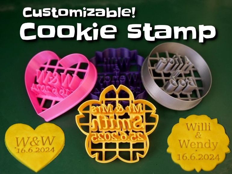 Wedding fondant cookie stamp by Makkuro | Download free STL model ...