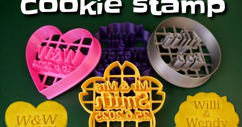 Wedding fondant cookie stamp by Makkuro | Download free STL model ...