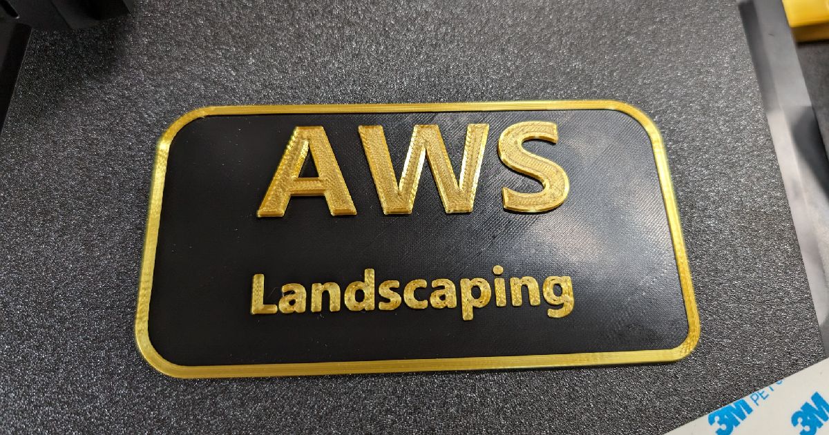 AWS Landscaping Plaque por Scott Small | Descargar modelo STL gratuito ...