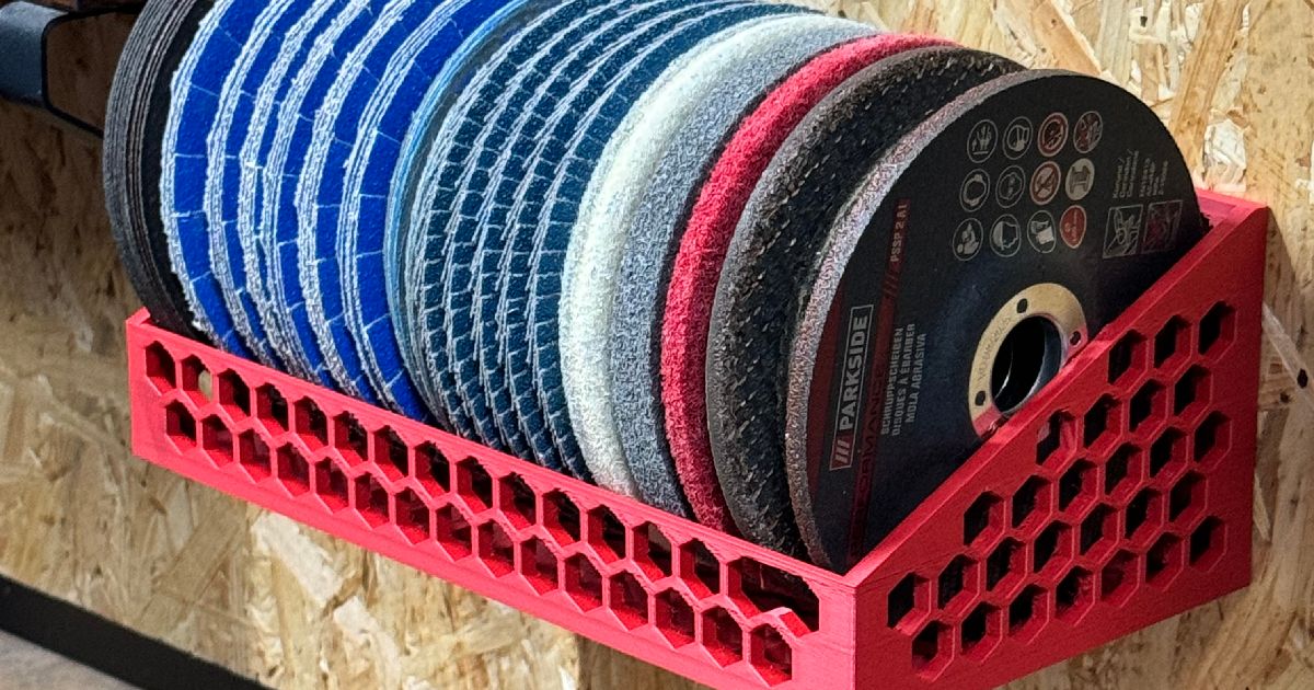Storage rack for 125mm grinding discs by pbc3D | Download free STL ...