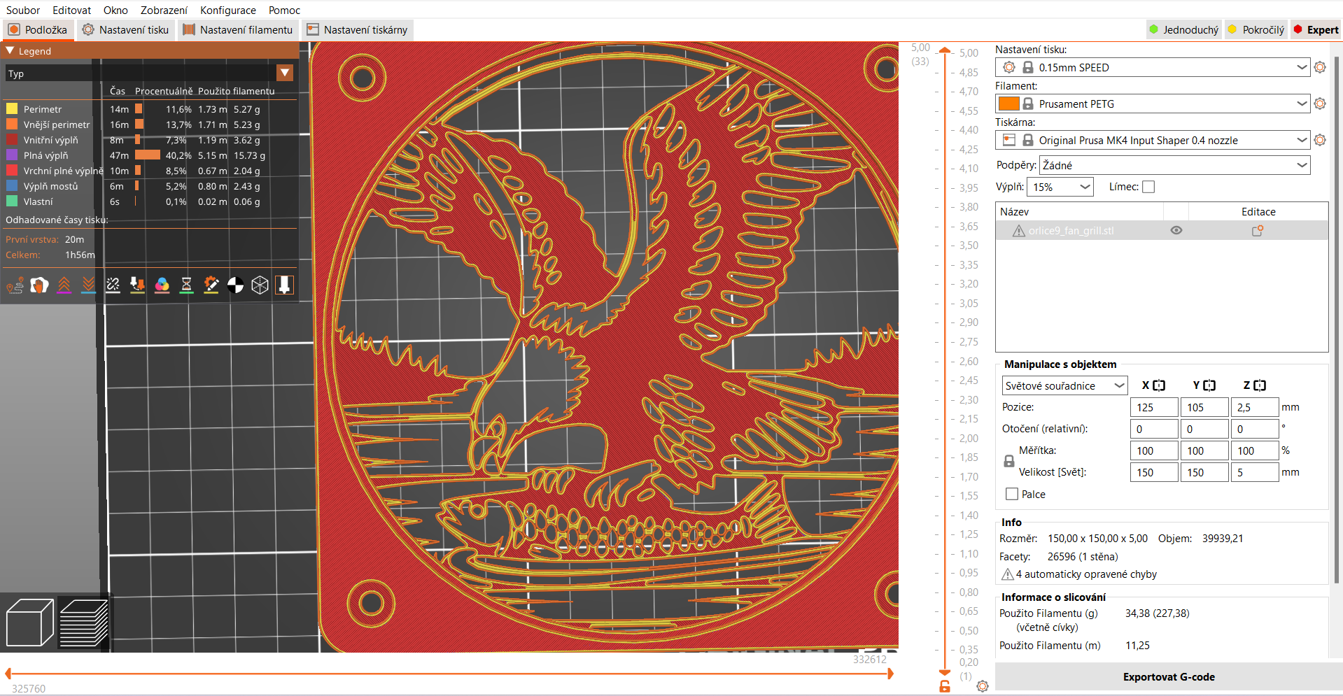 Fan cover: Eagle (140 mm) by Nina Máčová | Download free STL model ...
