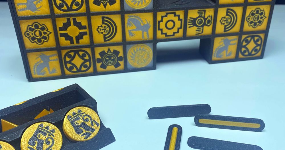 W2 flat Dice Runes for the royal GAME OF UR (Flache Würfelrunen für ...