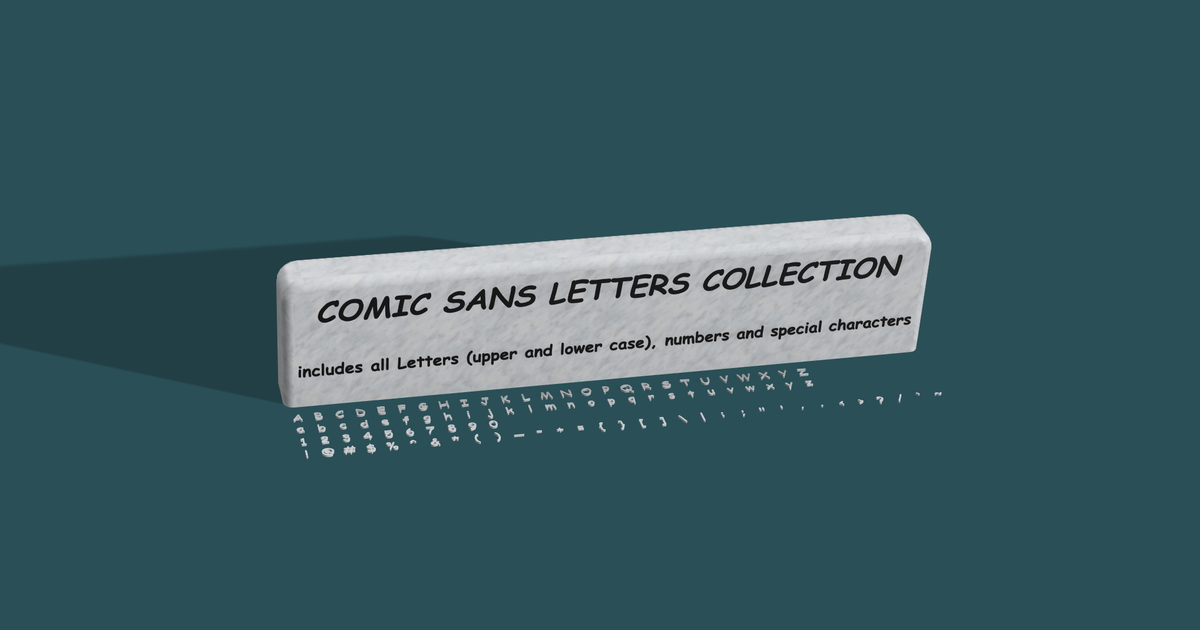 COMIC SANS ALPHABET COLLECTION by Wolf3D | Download free STL model ...
