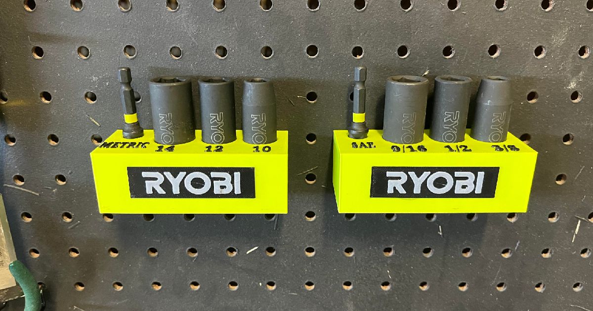 Ryobi Metric 3/8in. Socket Set Pegboard Mount by CrematedEmpanada ...
