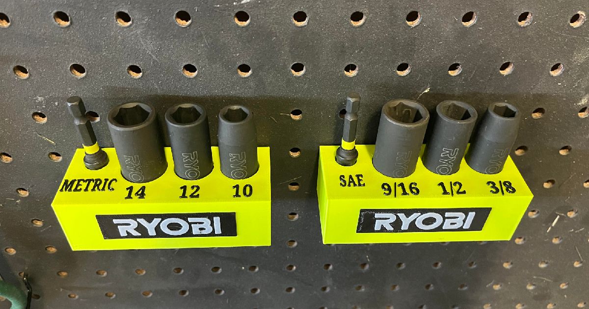 Ryobi SAE 3/8in. Socket Set Pegboard Mount by CrematedEmpanada ...