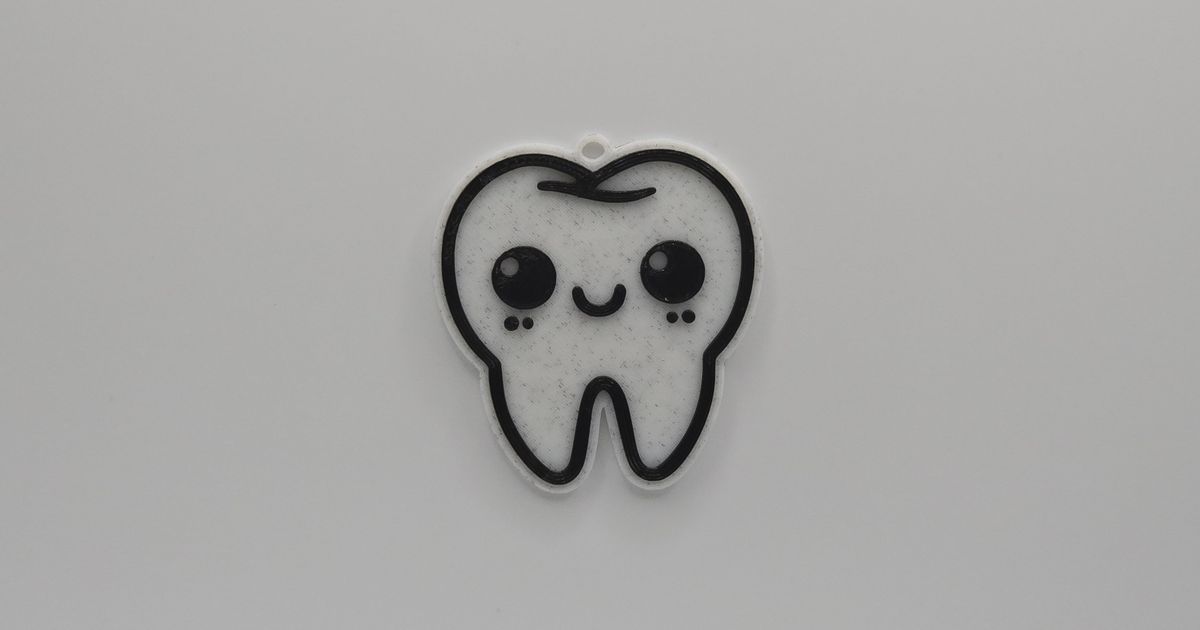 Cute Tooth Keychain by FC2M3D | Download free STL model | Printables.com