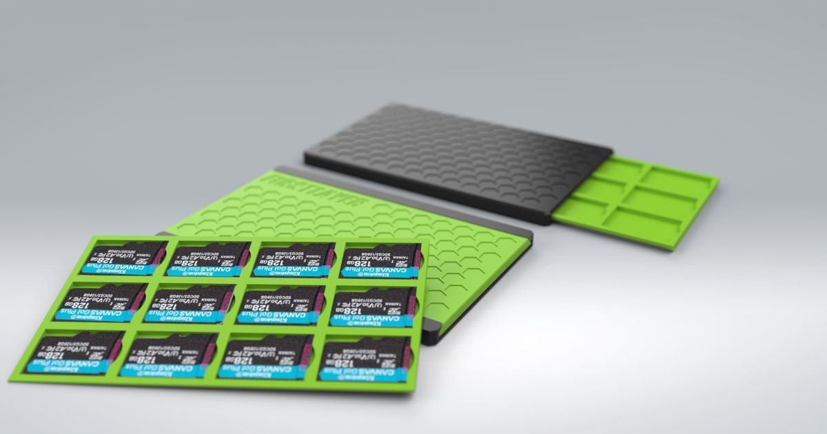 MicroSD card case (Slim) by Firstlayer Oy | Download free STL model ...