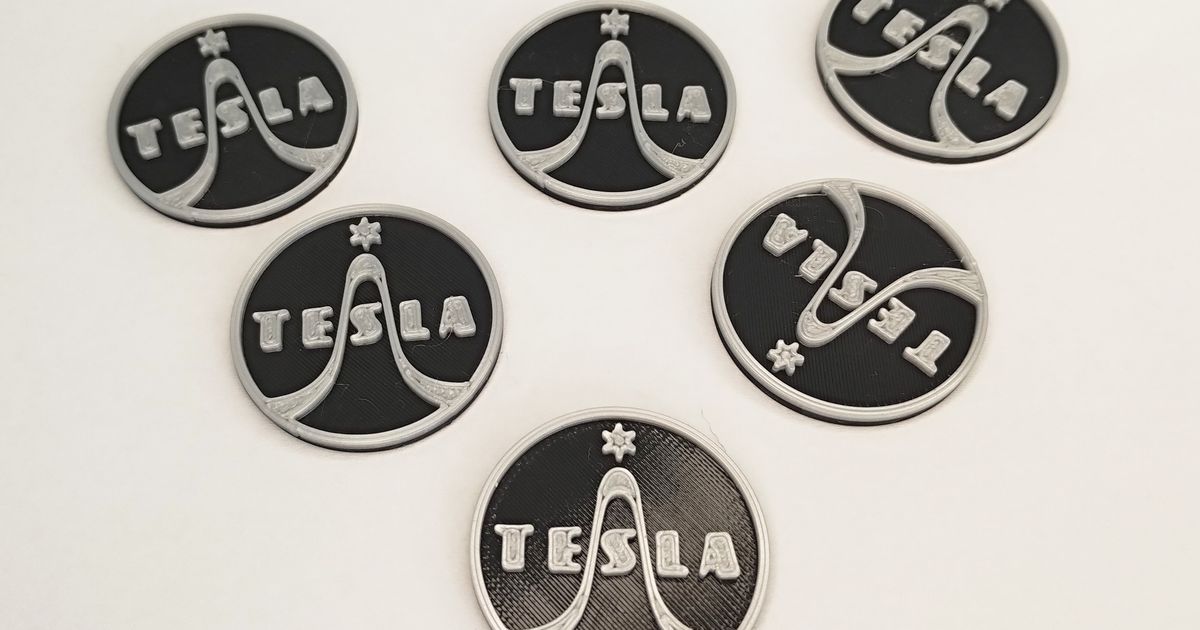 TESLA Logo Label by Zbyněk Král | Download free STL model | Printables.com