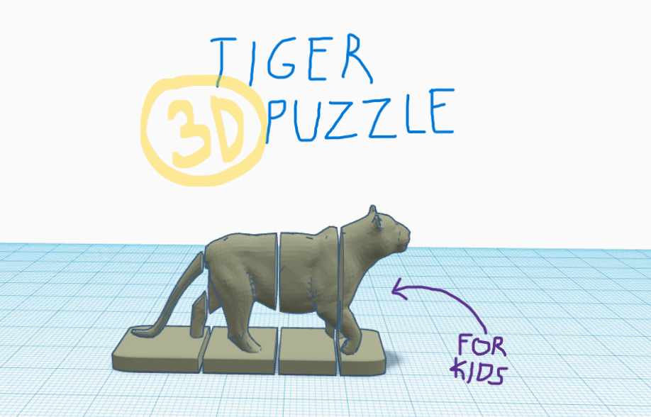 TIGER (3D puzzle for children) by Kočičí teritorium | Download free STL ...