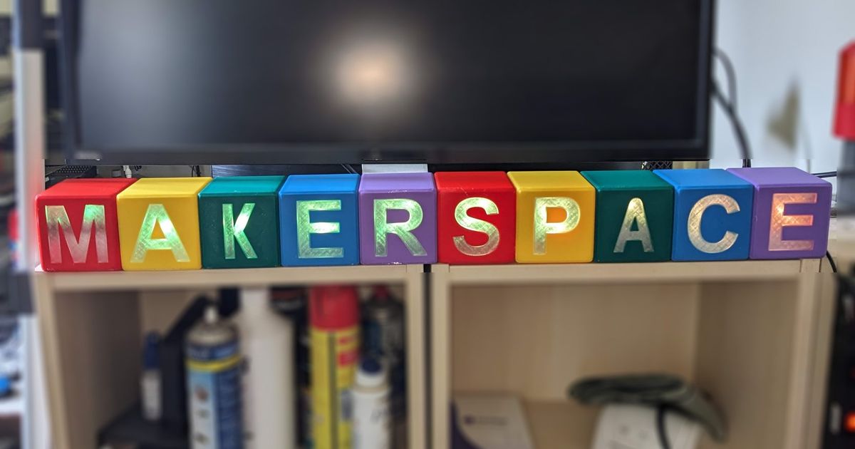 Makerspace sign (80cm wide) by Marcel V | Download free STL model ...