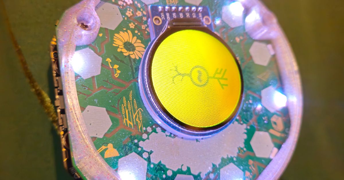 EMFCamp Tildagon Badge Top-Bumper/Cover by Yvan | Download free STL model | Printables.com