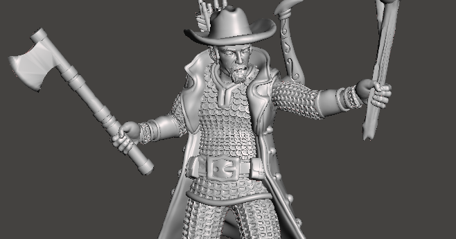 Human Ranger with axe & torch by DM WildBill | Download free STL model ...
