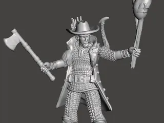 Human Ranger with axe & torch by DM WildBill | Download free STL model ...