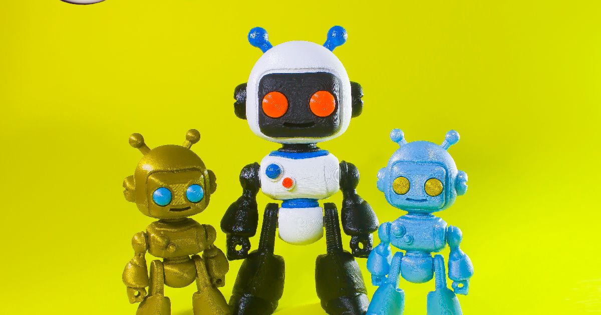 Pixel Mini Bot / Print in Place by La.Calavera.STL | Download free STL ...