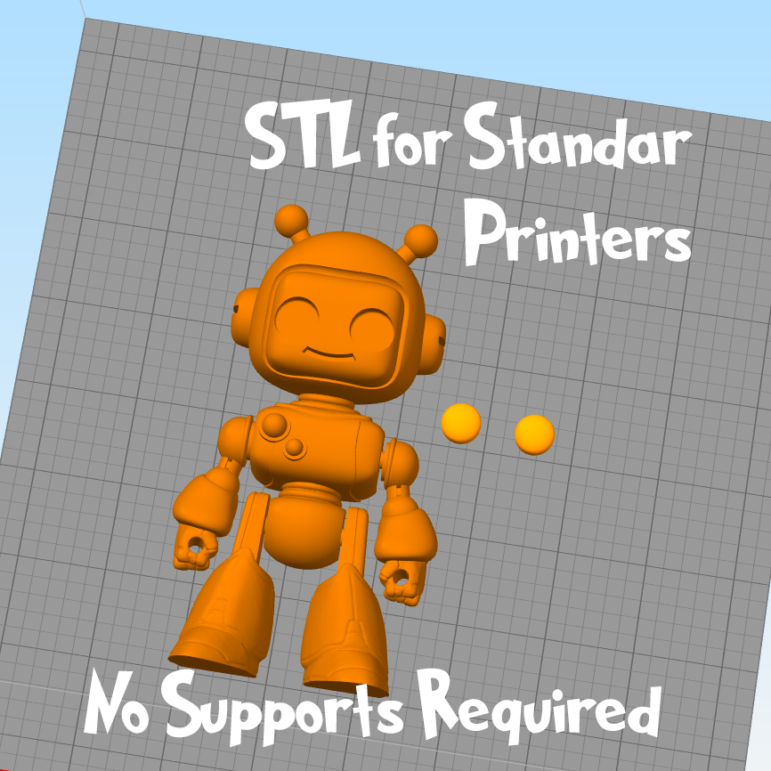 Pixel Mini Bot / Print in Place by La.Calavera.STL | Download free STL ...