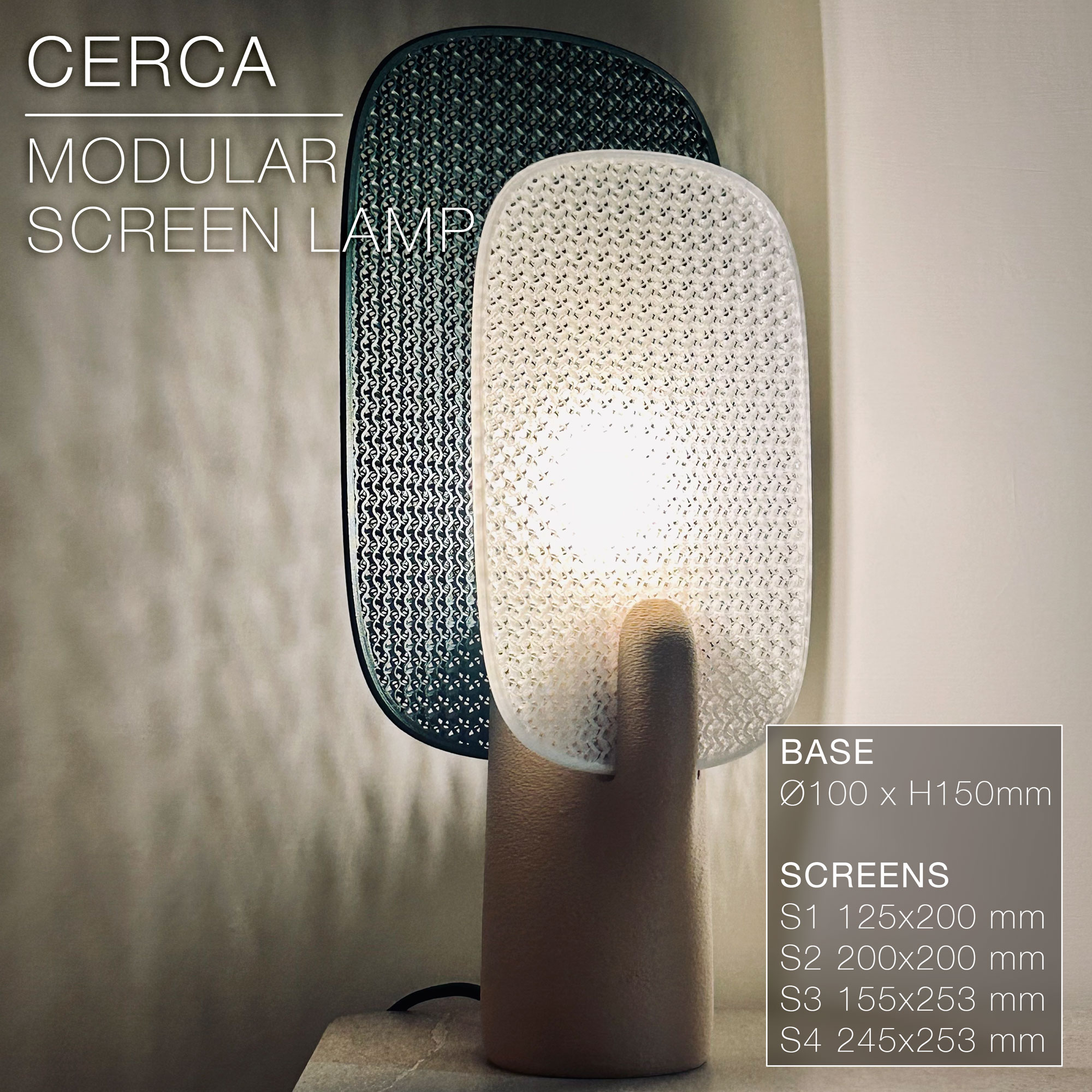 CERCA | Modular Screen Table Lamp E14, E26, E27 par Charles Regaud ...