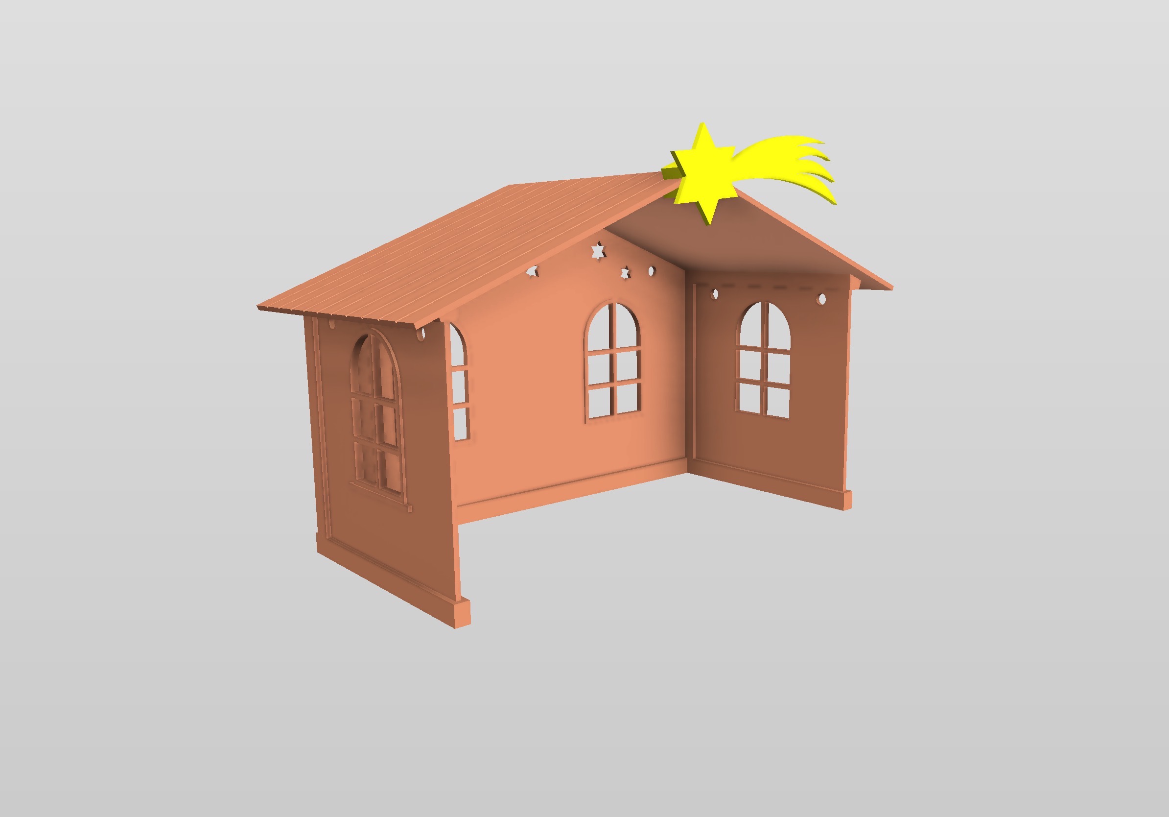 Folding house for nativity scene by Dušan | Download free STL model ...