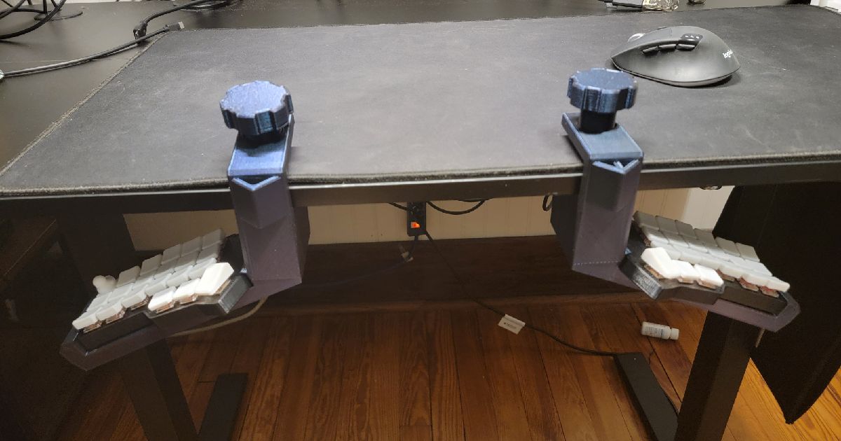 Split Keyboard desk clamp tray by Caleb Richter | Download free STL ...