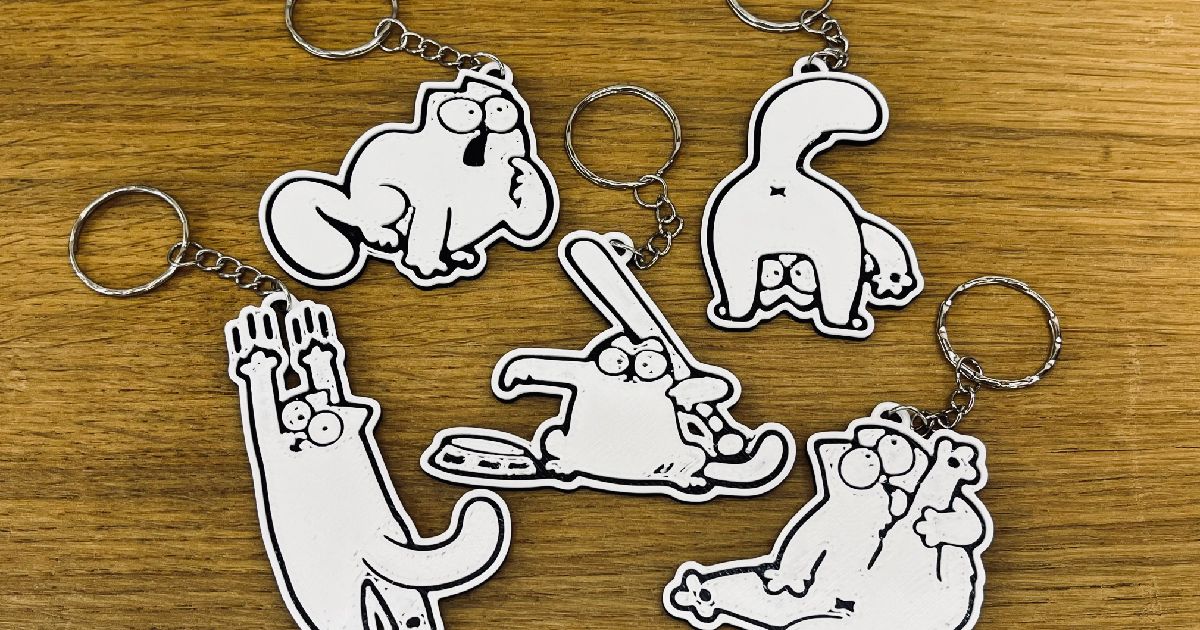 Simon's Cat Keychains by Aztairya | Download free STL model ...