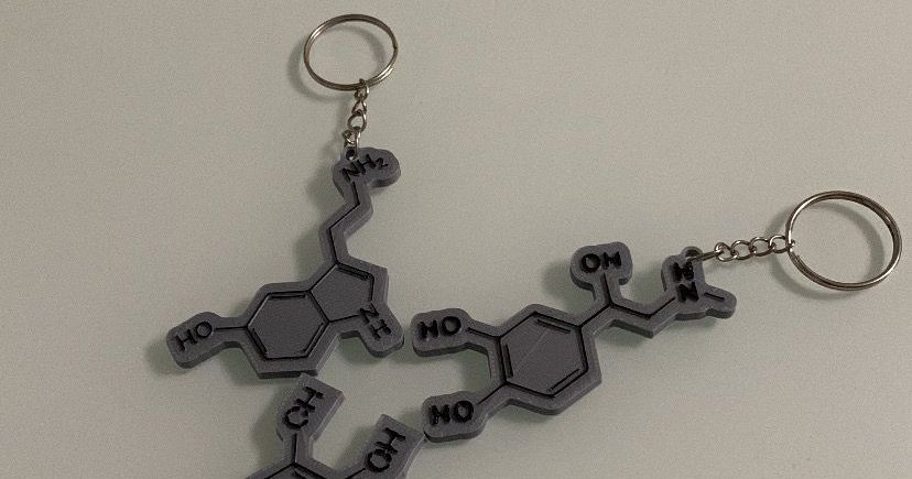 NEUROTRANSMITTERS KEYCHAIN by Gabriel Saturno | Download free STL model ...