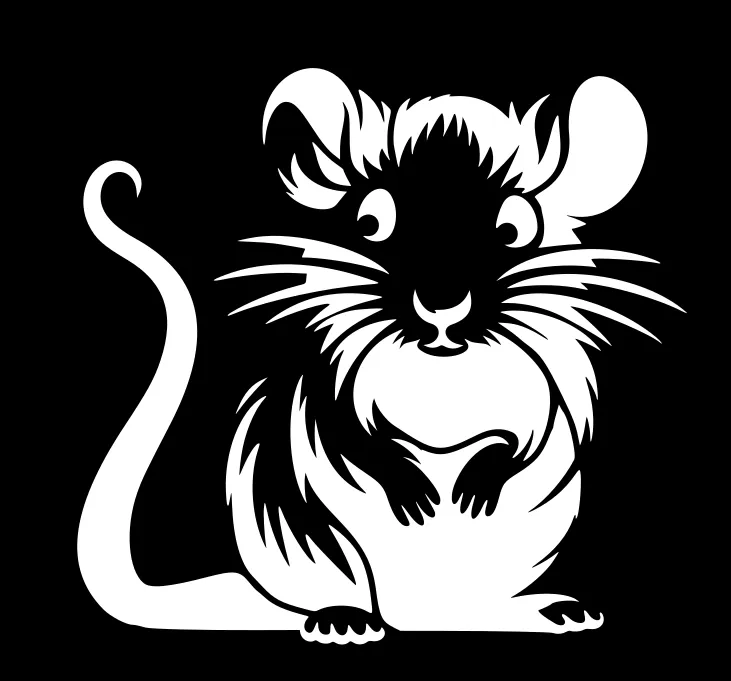 Stencil: Cute mouse (version 5) by Nina Máčová | Download free STL ...