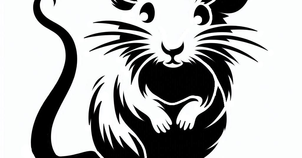 Stencil: Cute mouse (version 5) by Nina Máčová | Download free STL ...