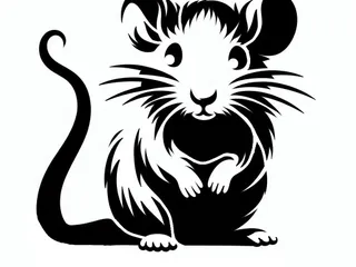 Stencil: Cute mouse (version 5) by Nina Máčová | Download free STL ...