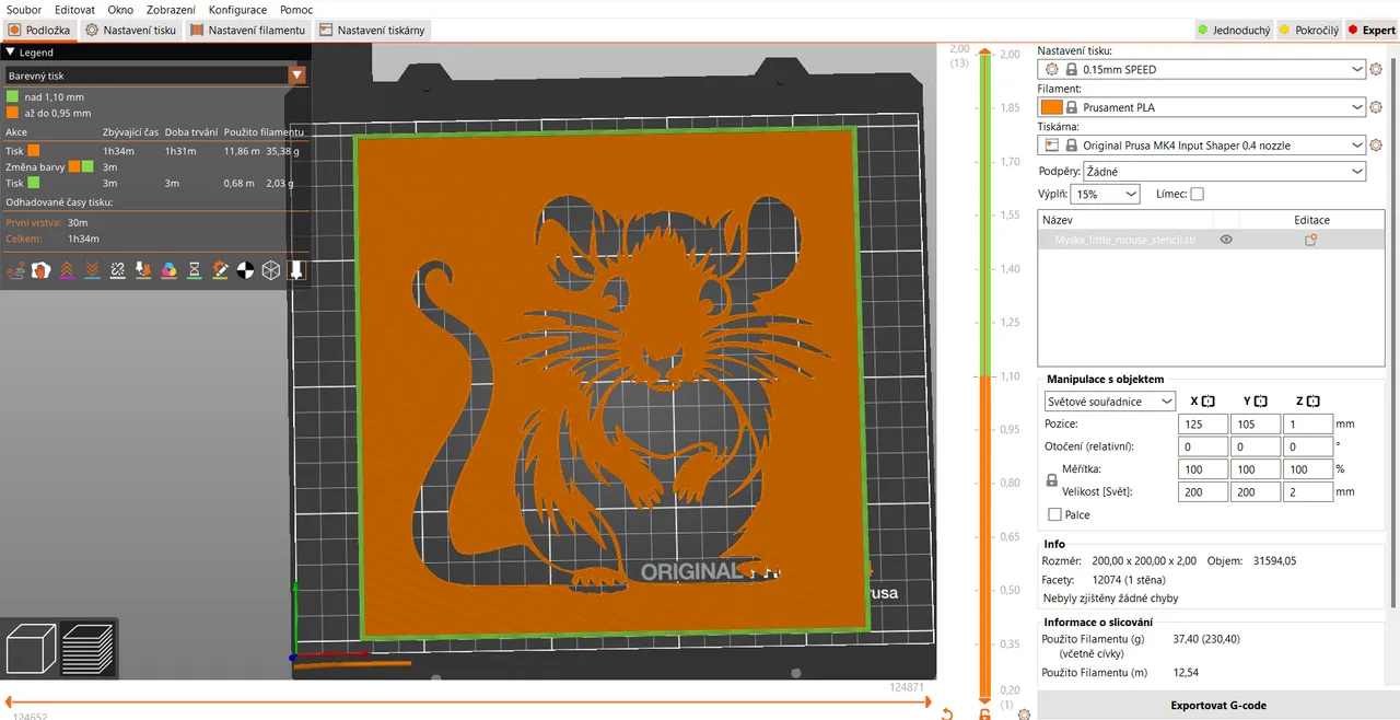 Stencil: Cute mouse (version 5) by Nina Máčová | Download free STL ...
