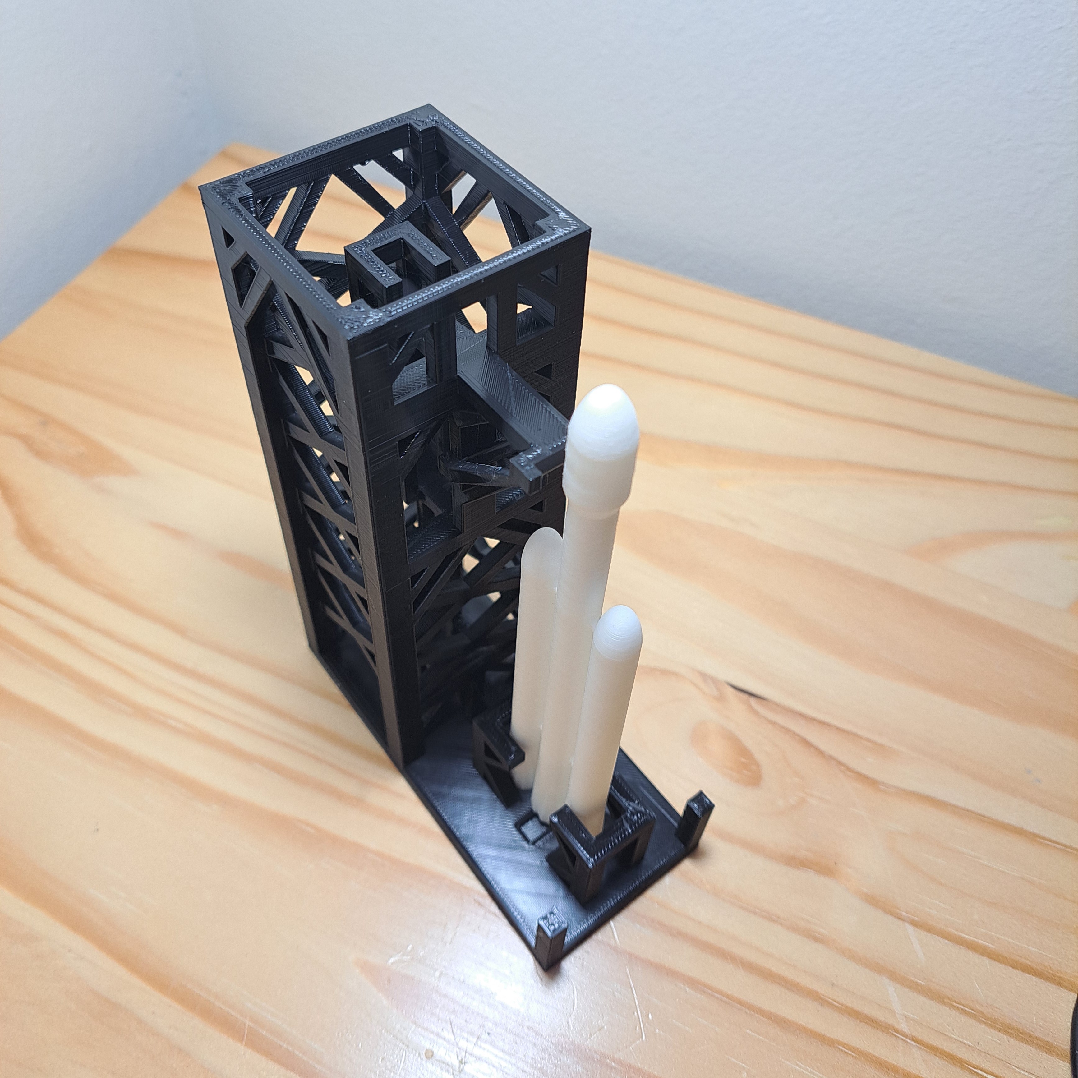 Spaceship With Launch Tower by JethroDavison | Download free STL model ...