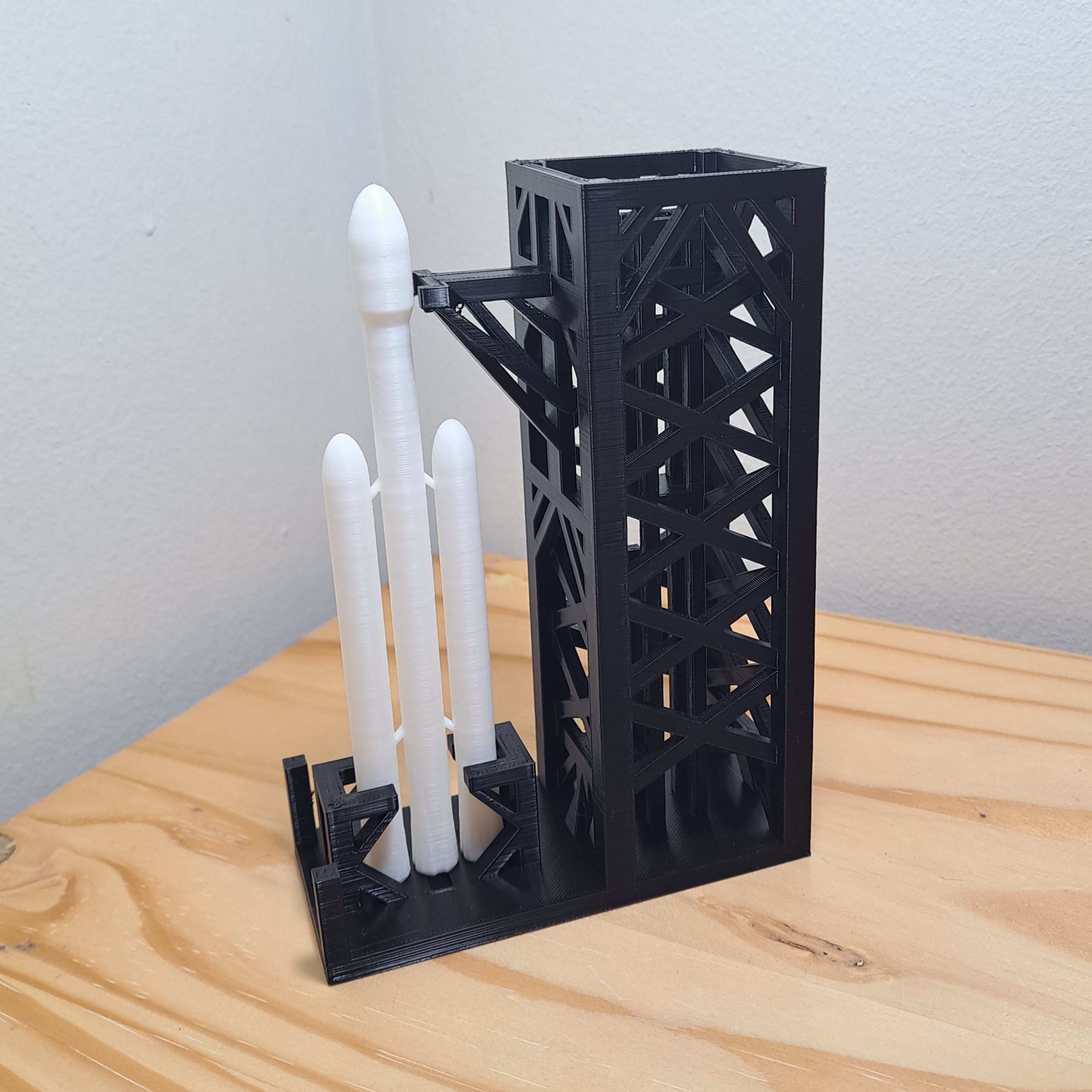 Spaceship With Launch Tower by JethroDavison | Download free STL model ...