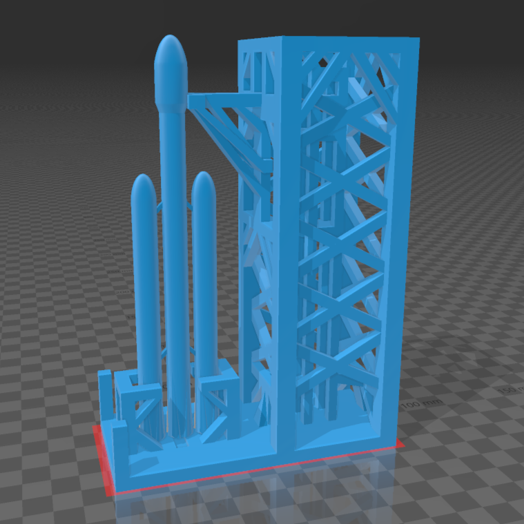 Spaceship With Launch Tower by JethroDavison | Download free STL model ...