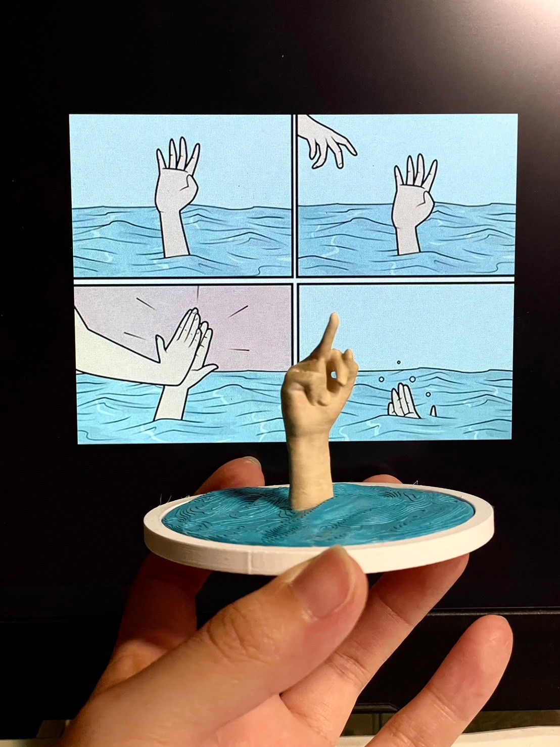 Middle Finger Above Water meme by Ning | Download free STL model ...