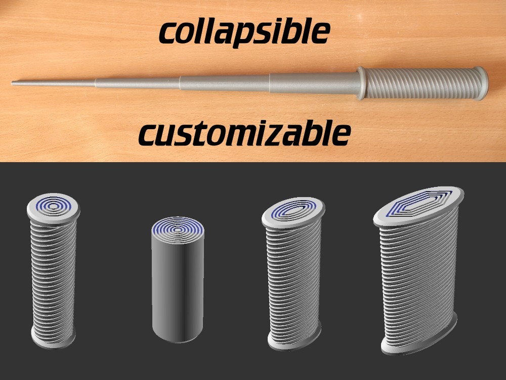 customizable collapsible wand/stick/pointer/dagger/sword (OpenSCAD) by ...