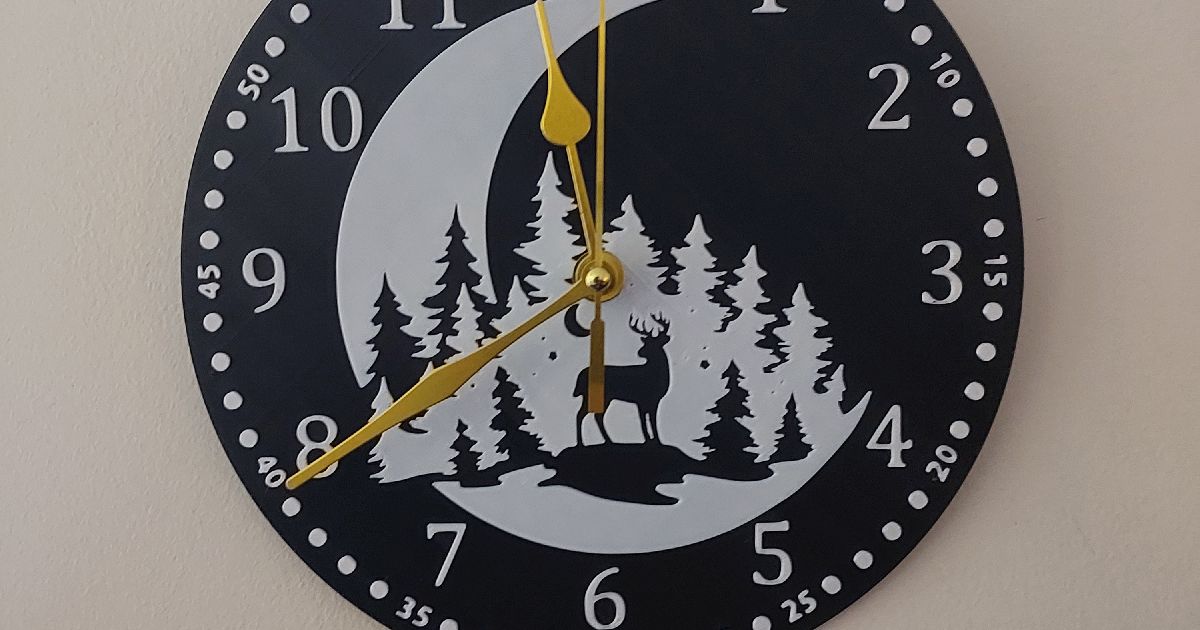 Deer in the Moon Light Clock by Clod Stomper Productions | Download ...