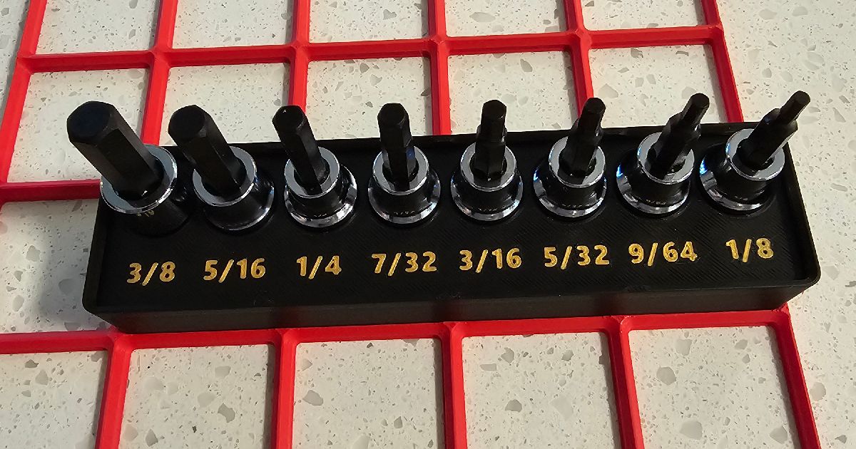 ICON 3/8 in. Drive SAE Short Hex Bit Socket Set Storage Gridfinity by Ghostrider | Download free ...