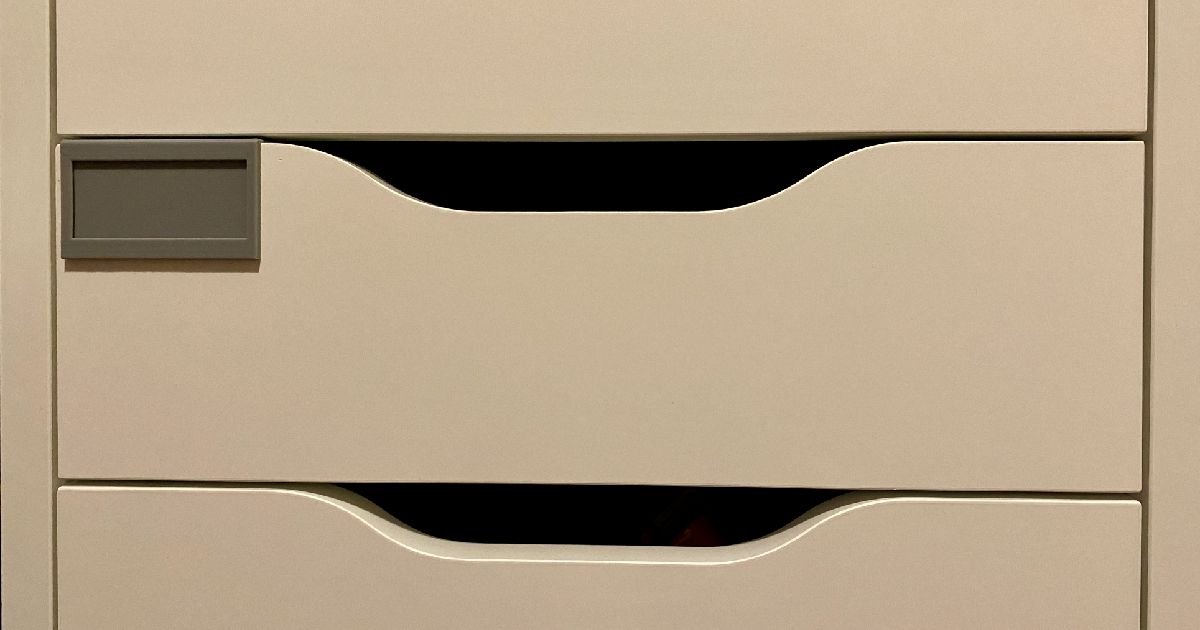 Ikea Alex drawer label holder by mindwipe | Download free STL model ...