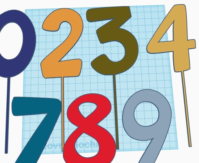 Cake toppers - Simple numbers by Nina Máčová | Download free STL model ...