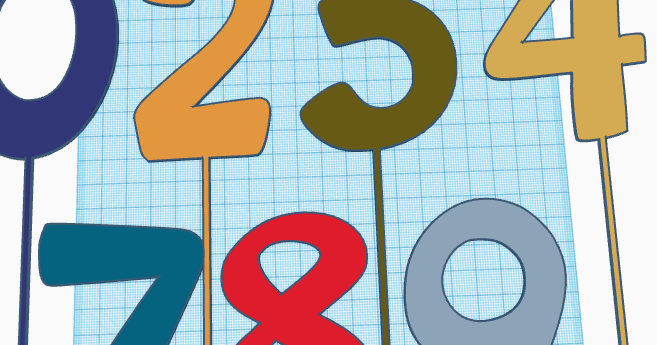 Cake toppers - Simple numbers by Nina Máčová | Download free STL model ...
