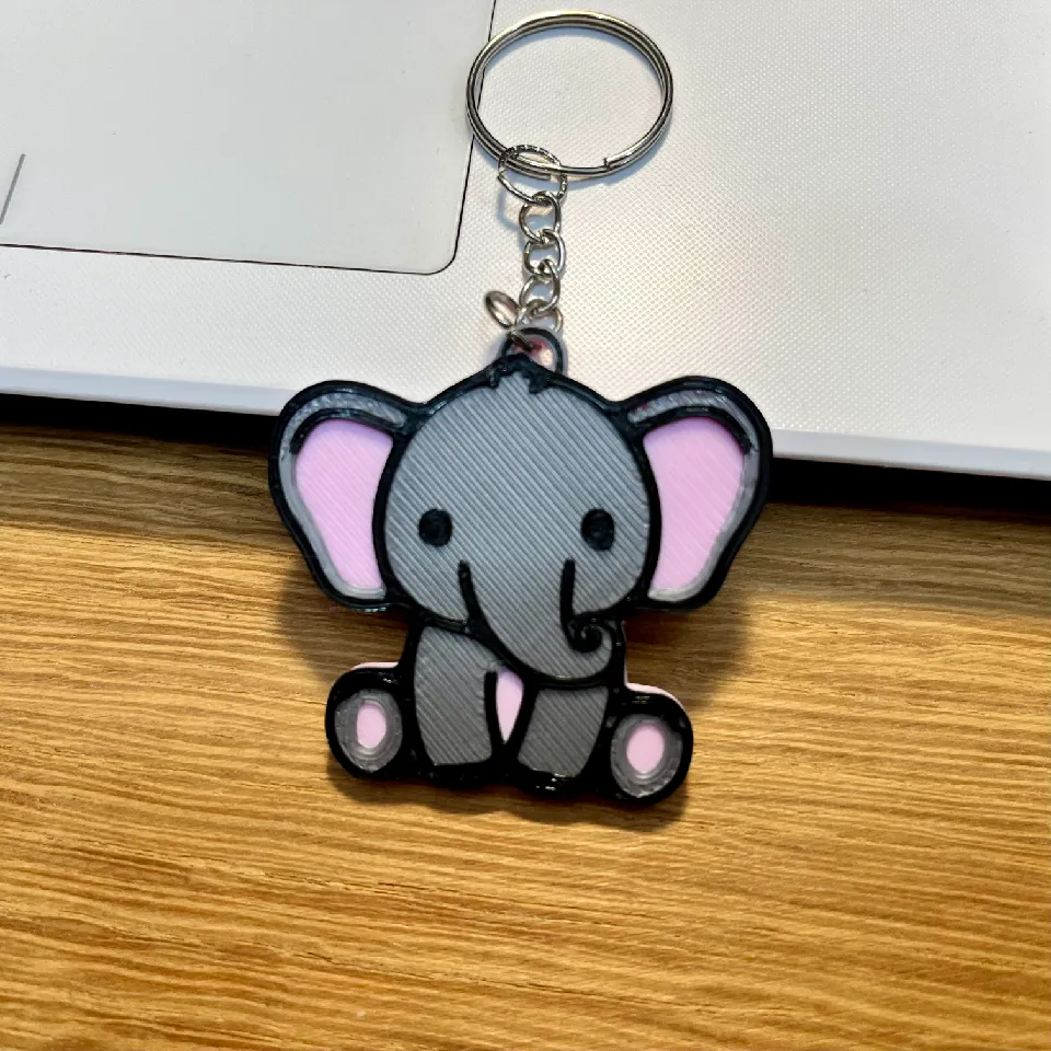 Cute Elephant Keychain by Aztairya | Download free STL model ...