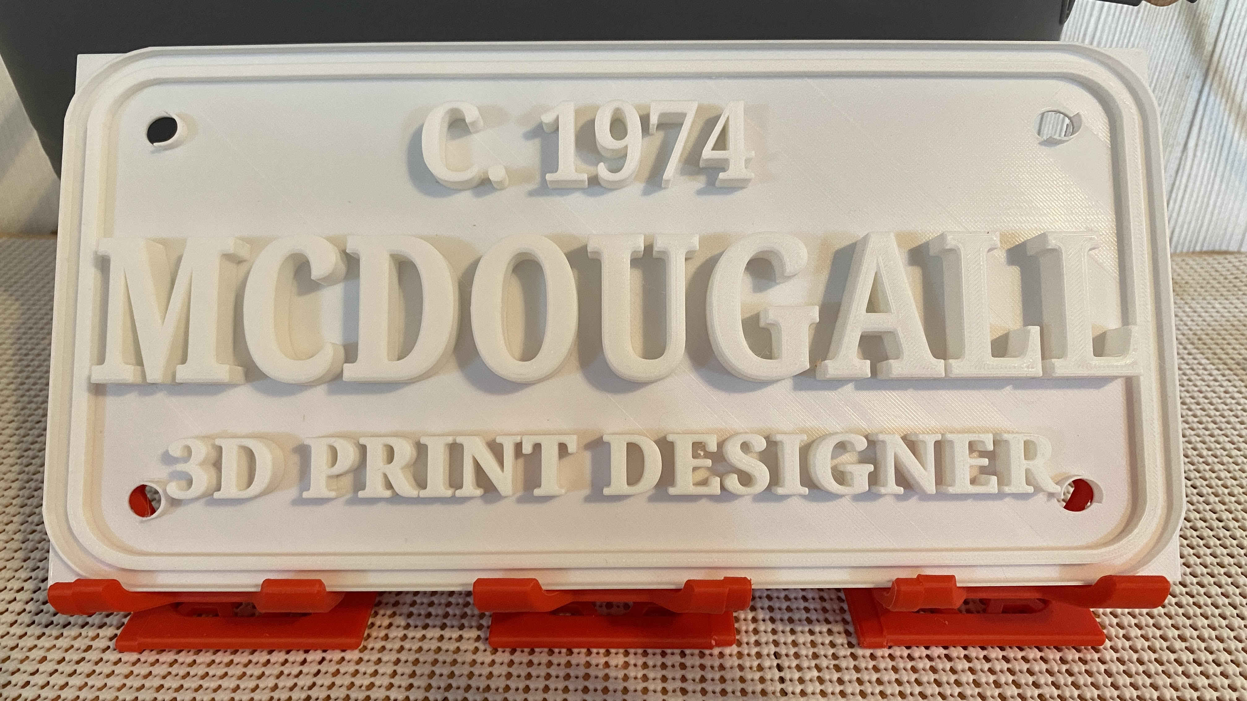A personalized license plate - made in TinkerCad by Stan3dprintsns ...