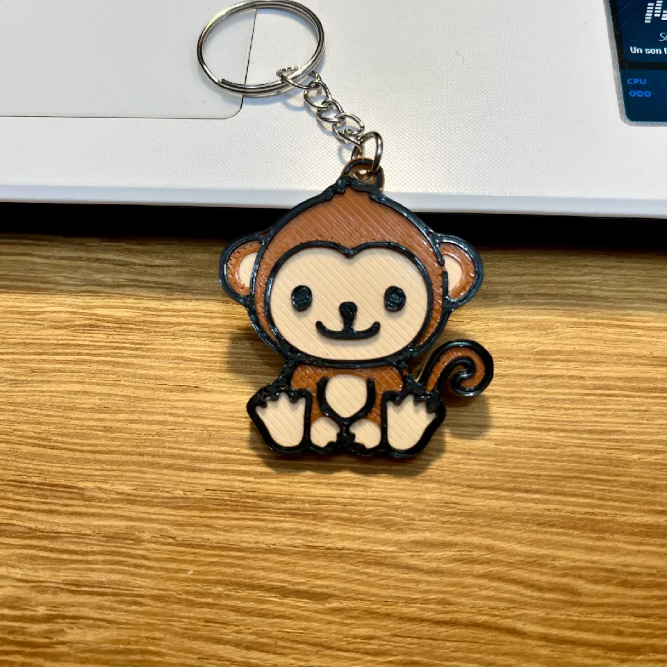 Cute Monkey Keychain by Aztairya | Download free STL model | Printables.com
