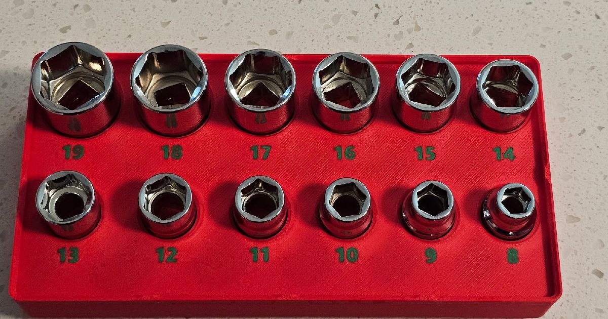 ICON 3/8 in. Drive Metric Socket Set Storage For Gridfinity by Ghostrider | Download free STL ...